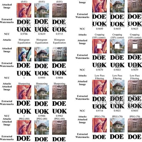 Extracted Watermarks Under Various Types Of Hybrid Attacks For Ftrrm Download Scientific