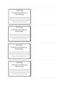 Exit Ticket Template By Holly Hutson TPT