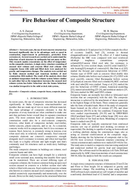 pdf ijert fire behaviour of composite structure
