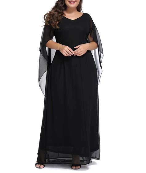 Lalagen Womens Plus Size V Neck Formal Party Maxi Dress With Long