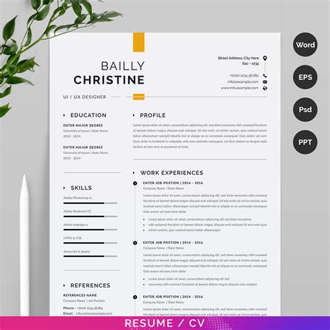 Simple Resume Cv Template Masterbundles