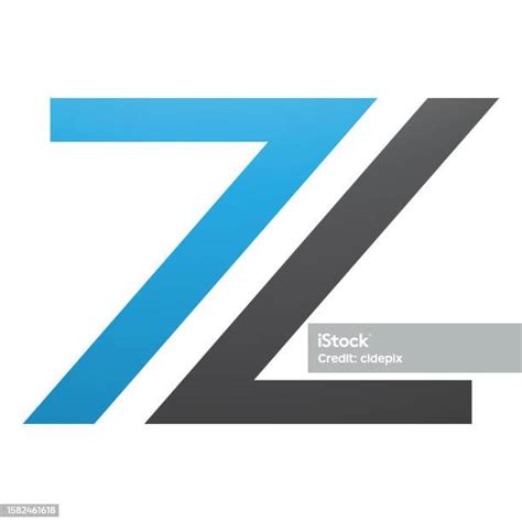 파란색과 검은색 숫자 7 모양의 문자 Z 아이콘 0명에 대한 스톡 벡터 아트 및 기타 이미지 0명 개념 곡선 Istock