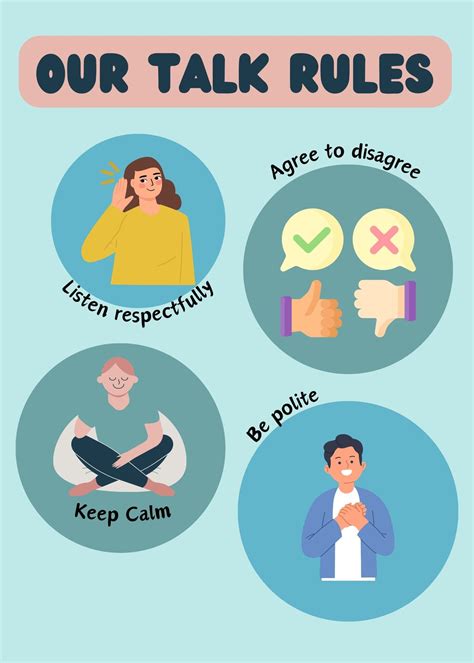 Colourful Talk Rules Class Poster Templates By Canva Class Poster Classroom Rules Poster