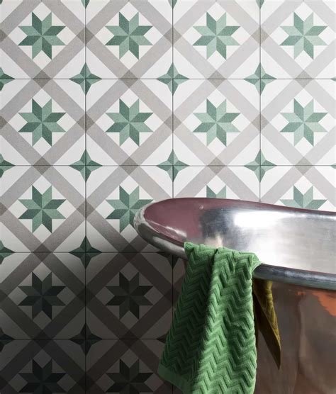 Yorkshire Green Pattern Floor And Wall Tile Luxury Tiles Uk