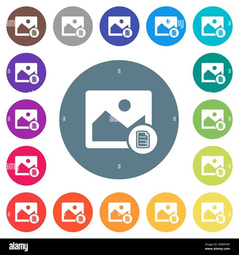 Image Properties Flat White Icons On Round Color Backgrounds 17 Background Color Variations Are