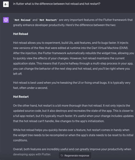 Hot Reload And Hot Restart 차이