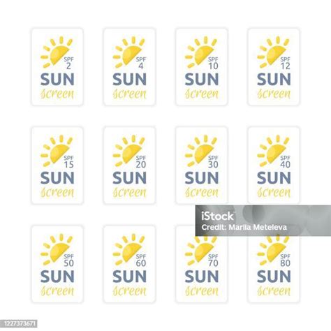 다른 Spf를 가진 자외선 차단 라벨 자외선 차단제 아이콘 태그 개념에 대한 스톡 벡터 아트 및 기타 이미지 개념 개체 그룹 건강관리와 의술 Istock