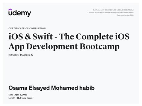 Osama Habib On Linkedin Udemy Course Completion Certificate