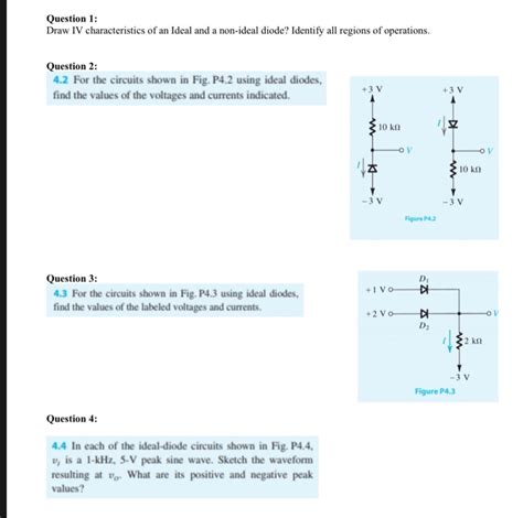 Solved Question 1 Draw Iv Characteristics Of An Ideal And A