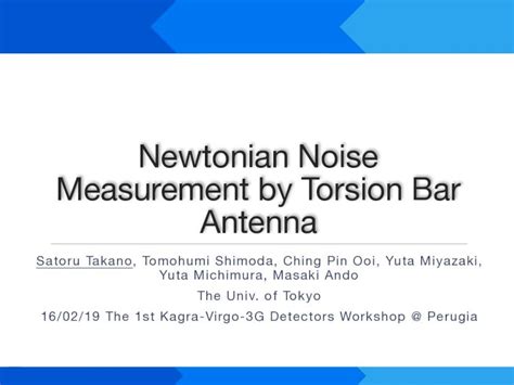 Pdf Newtonian Noise Measurement By Torsion Bar Antenna · The Damping