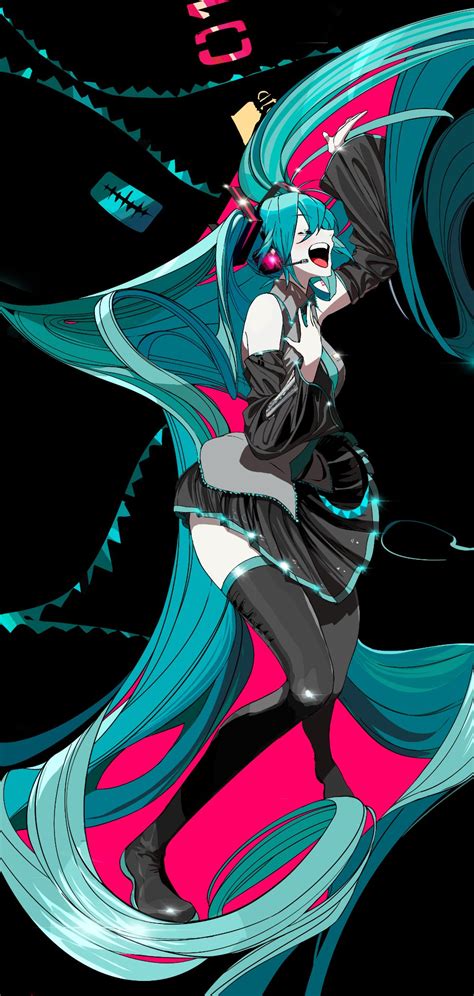 Lantern Madoyoi Hatsune Miku Vocaloid Highres 1girl Absurdly Long Hair Aqua Hair Bare