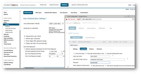 how to add multiple domains for ldap user authentication sonicwall