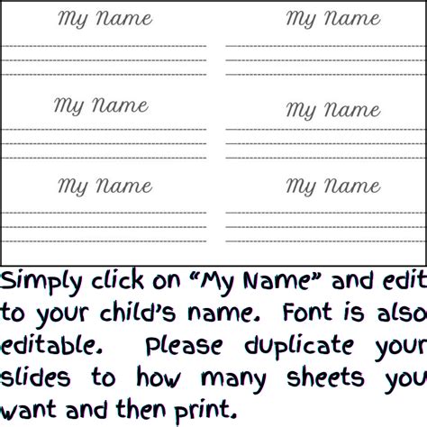 Cursive Name Worksheet Editable Classful