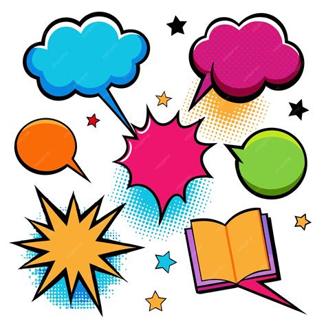 Comic Speech Bubbles Sound Effects Pop Art Message Shapes Emotions and Fun Book Expressions ...