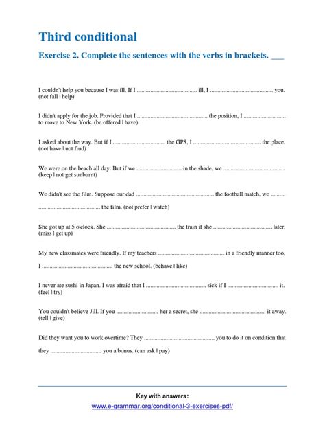 Third Conditional Exercise 2 Pdf