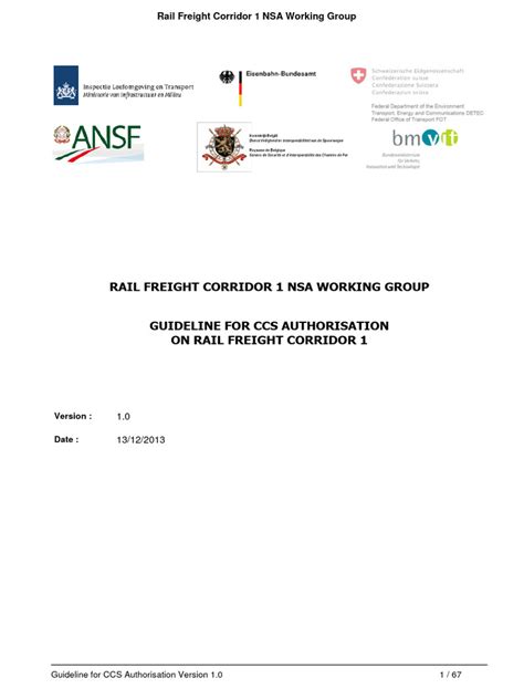Guideline Ccs Authorisation V1 Pdf Rail Transport