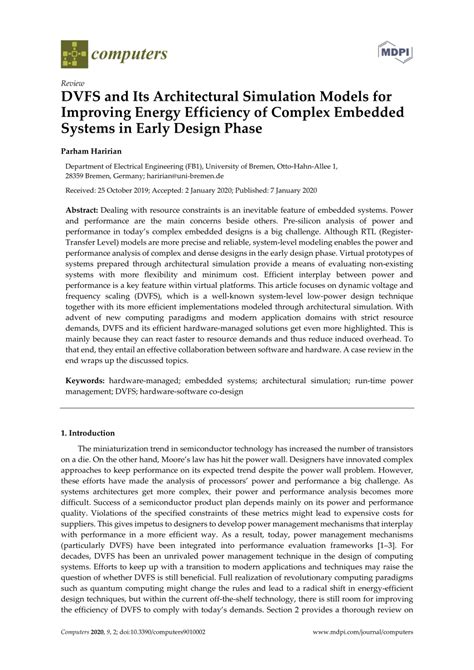 Pdf Dvfs And Its Architectural Simulation Models For Improving Energy