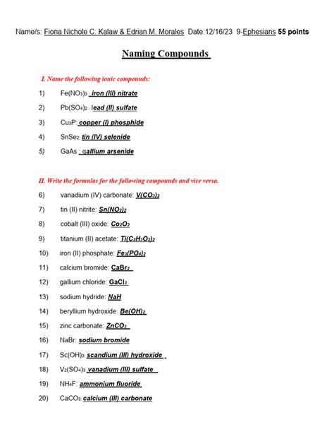 Q3 Naming Compounds Worksheet 1 Pdf