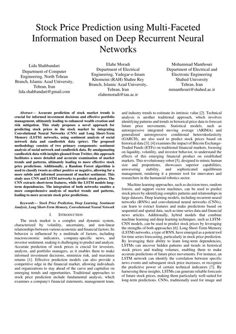 PDF Stock Price Prediction Using Multi Faceted Information Based On Deep Recurrent Neural Networks