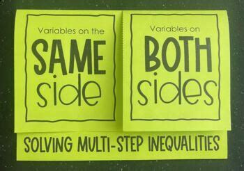 Solving Multi Step Inequalities Foldable Notes For Algebra By Lisa Davenport