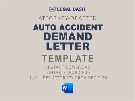 Auto Accident Demand Letter Template Attorney Written Editable