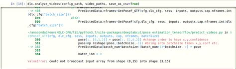 Analyzevideos Causes Valueerror · Issue 913 · Deeplabcutdeeplabcut