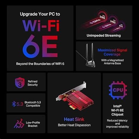 TP Link WiFi 6E Intel AX210 AXE5400 PCIe WiFi Card For PC Archer TXE75E Tri Band Wireless