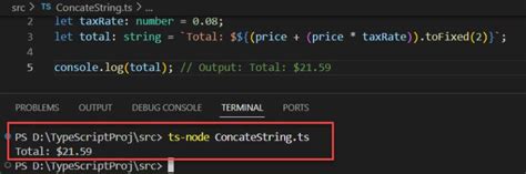 string concatenation in typescript