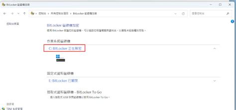 taiwin 關閉windows 11 pro 磁碟機加密，恢復磁碟速度
