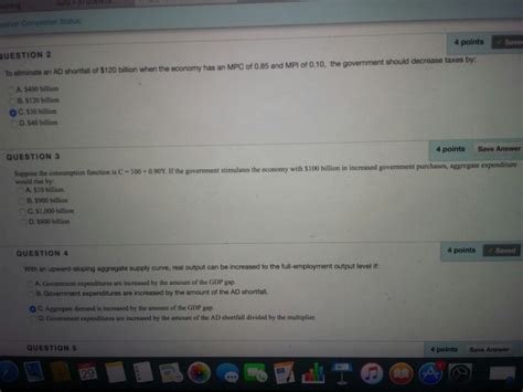 solved estion completion status 4 points question 2 taxes