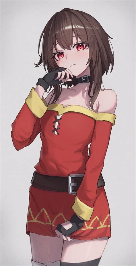 Blushing Megumin Konosuba Rzettairyouiki
