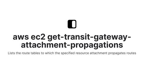 Aws Ec2 Get Transit Gateway Attachment Propagations Fig