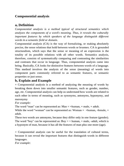 Componential Analysis Pdf Componential Analysis Pdf