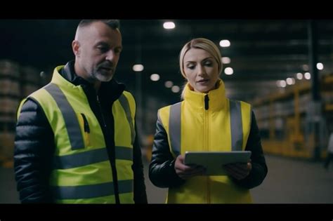 Premium Ai Image Male And Female Industrial Engineers In Hard Hats Discuss New Project While