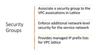 Amazon VPC Lattice The Service Mesh You Actually Want PPT