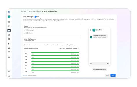 how to automate messages using inbox in meta business suite meta for