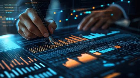 Data Analysis Techniques Office Environment Digital Report Technology Insights Close Up View