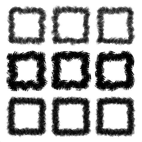 Premium Vector Set Of Grunge Square Black Square Shape Borders Rectangular Shapes