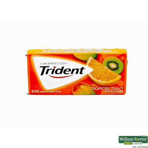 Buy Trident Sugar Free Chewing Gum Tropical Twist 18 Pieces Online At