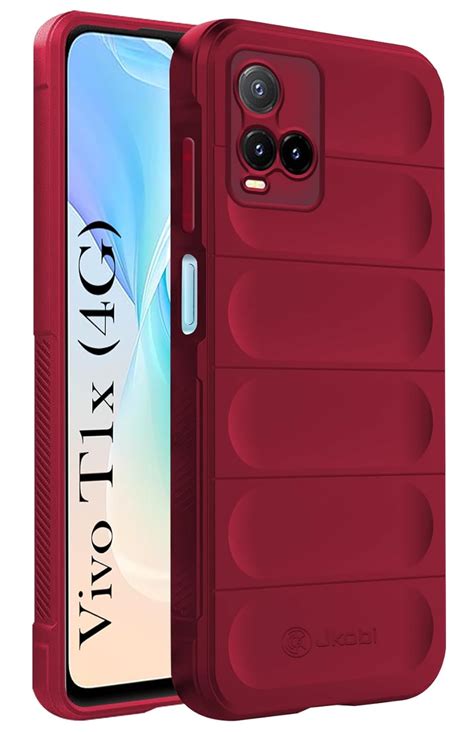 Jkobi Back Cover Case For Vivo T X G Matte Liquid Silicone Micro Fiber Cloth Inside Camera