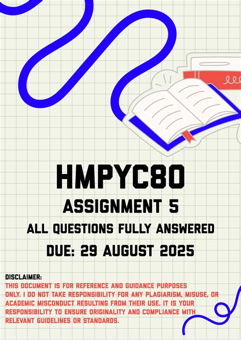 Hmpyc80 Assignment 5 Memo Due 29 August 2025 Studypass
