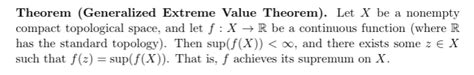 Theorem Generalized Extreme Value Theorem Let X Be