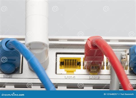 Modem Router Network Hub With Cable Connecting Stock Image Image Of Connector Detail 121648257