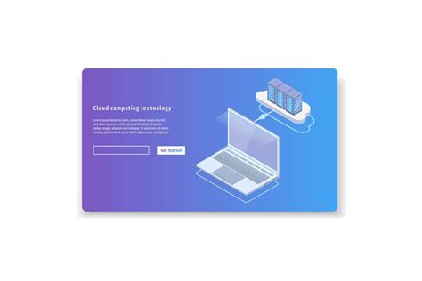 Cloud Computing Technology D Isometric Concept