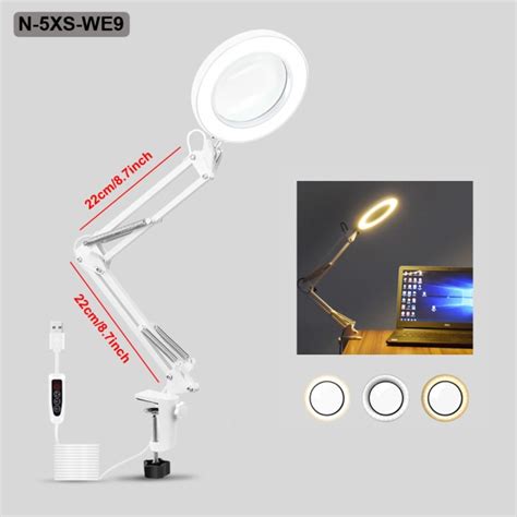 Toolour 5x Hegesztő Nagyító Usb 3 Színek Led Világító Lámpa Loupe Reading Rewing Rework