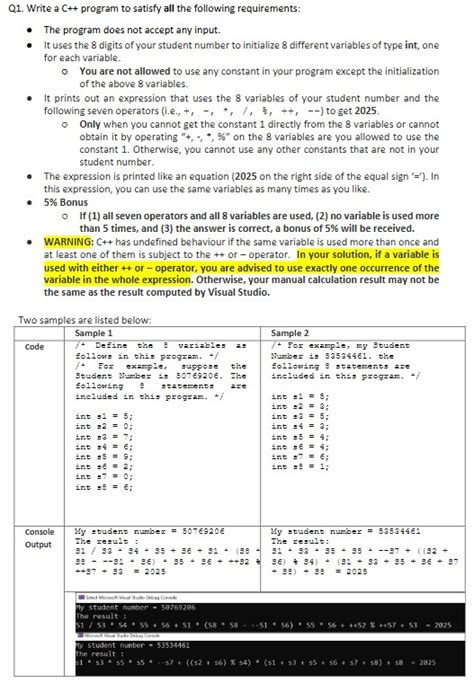 Write the whole C++ ﻿program to satisfy all the | Chegg.com