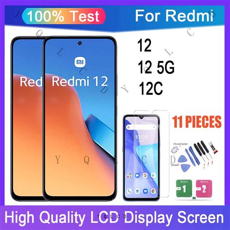 Original Redmi 12 12 5g 12c Lcd Display Touch Screen With Frame Replacement Shopee Malaysia
