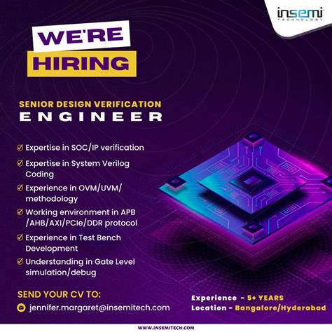 Jenifer Margaret Dsa On Linkedin Hiringalert Verification Systemverilog Uvm Bangalore