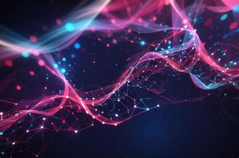 Abstract Plexus Background With Connected Lines And Dots Wave Flow Plexus Geometric Effect Big