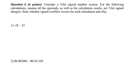 solved question 6 6 points consider a 5 bit signed number